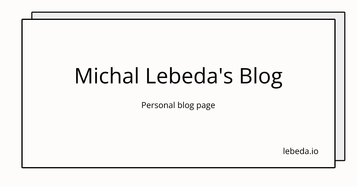 Michal Lebeda Blog